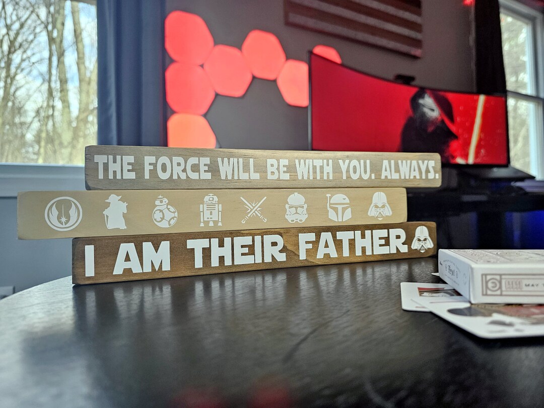 Star Wars Shelf/table Signs, the Force Home Décor, Darth Vader, Yoda - Etsy