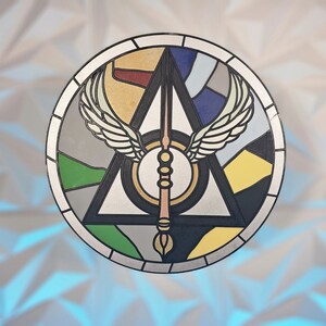 HP Hallows Snitch Original Design, Stained Glass Inspired Wood Sign - Etsy