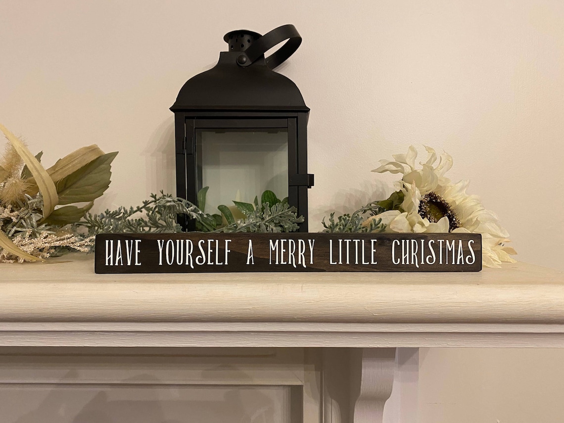 Christmas Farmhouse Small Table Signs Wood Holiday Sayings | Etsy