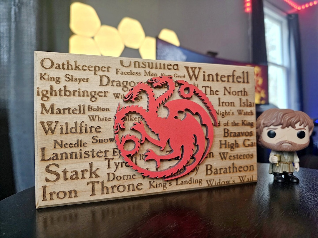 Game of Thrones Laser Engraved Sign, House Targaryen, House Stark - Etsy