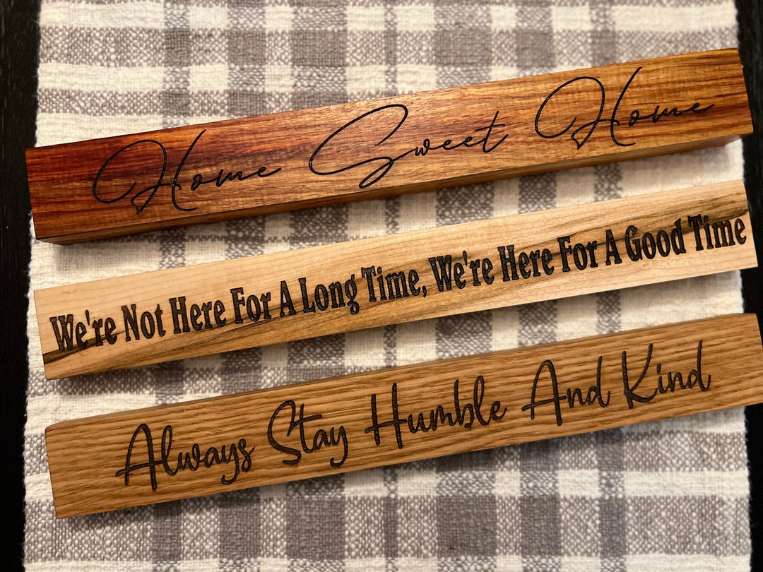 Custom Small Shelf Sitter Laser Engraved Signs, Custom Personalized ...