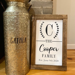 Last Name Farmhouse Sign / Housewarming Gift / Wedding Present | Etsy