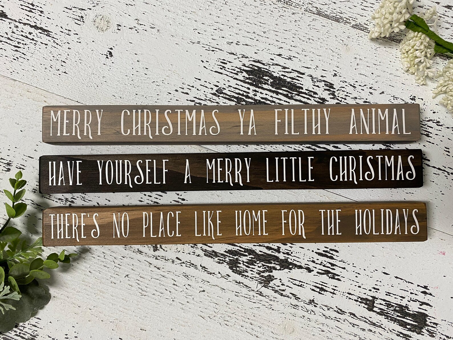 Christmas Farmhouse Small Table Signs, Wood Holiday Sayings Desk Sign ...