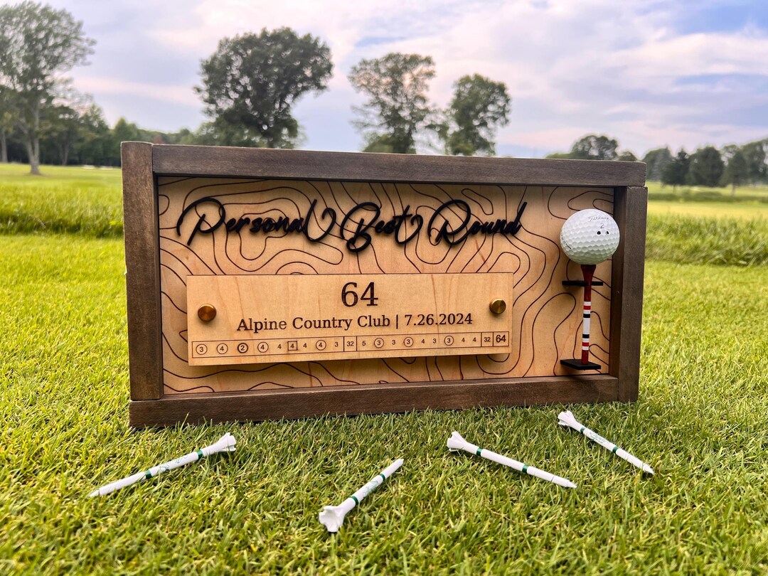Personal Best Golf Score Wood Sign, Career Low Round Display, Custom ...