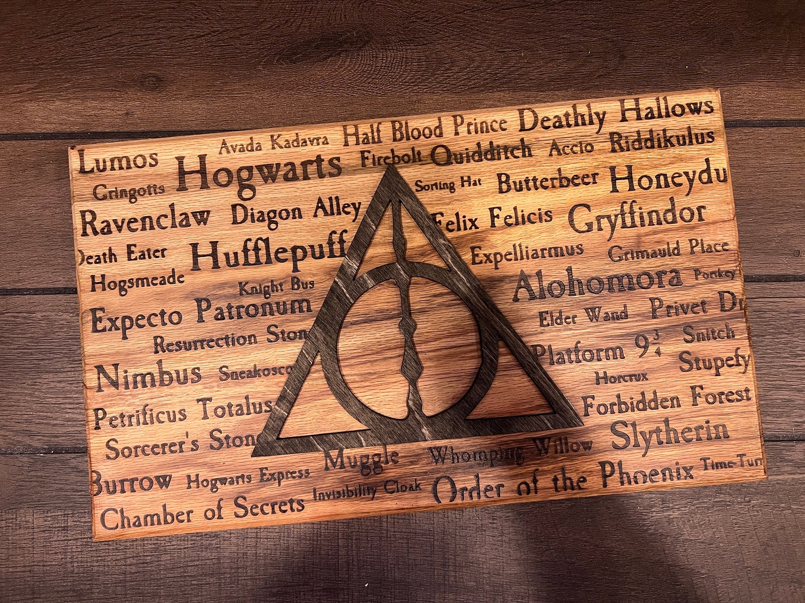 HP Deathly Hallows Laser Engraved Sign Movies and Pop-culture - Etsy