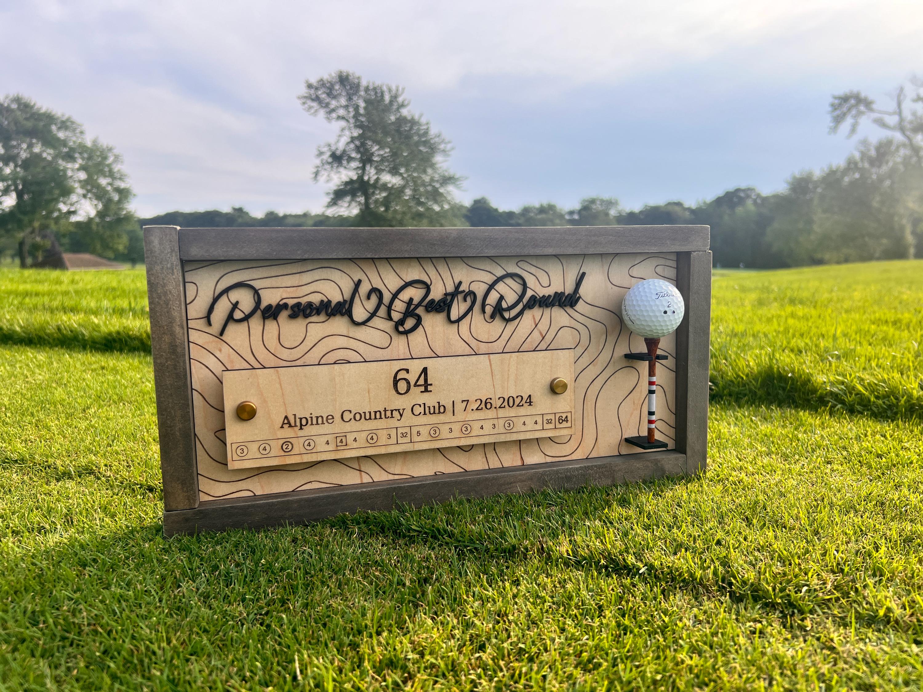 Personal Best Golf Score Wood Sign, Career Low Round Display, Custom ...