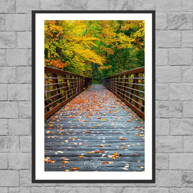Newfound River Pedestrian Footbridge in the Fall - Etsy