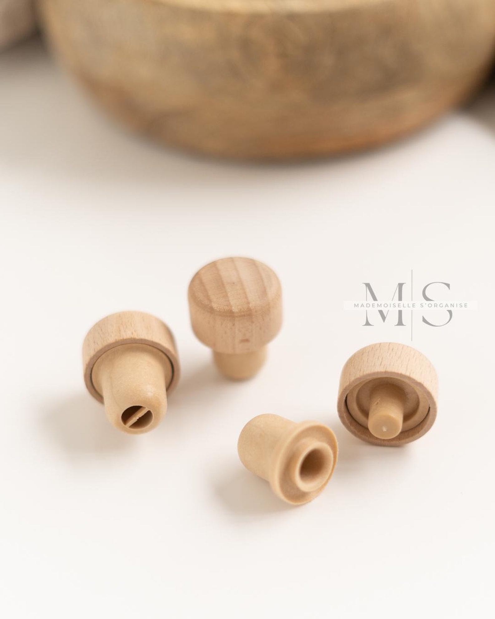 Wooden Stopper | Wooden Anti-drip Pourer for Oil and Vinegar Bottle ...