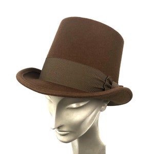 Theater Hat: Handmade Light Brown Top Hat for Stage Performances - Etsy