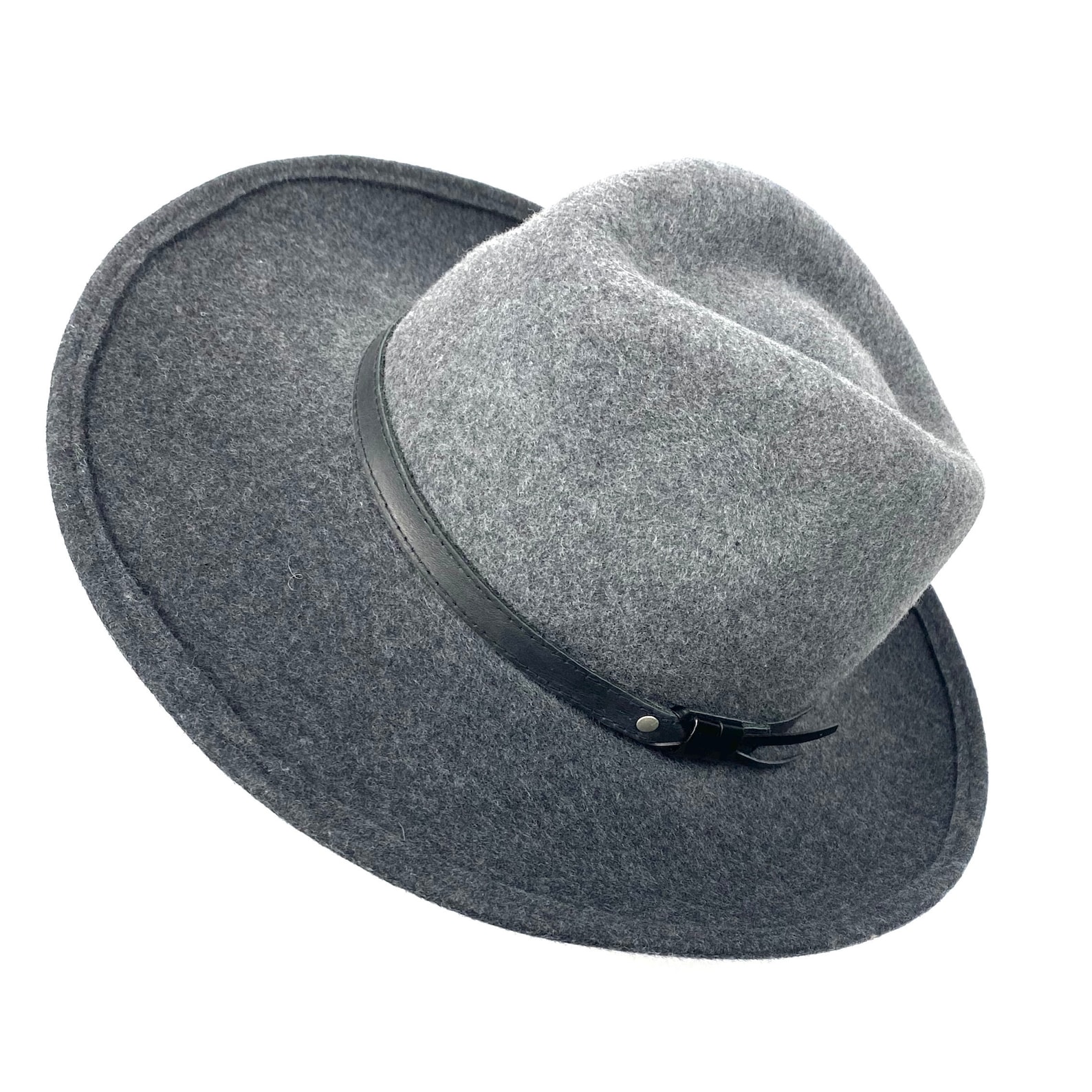 Man Woman Fedora Hat Gray Fedora Hat Wide Brim Gray Fedora - Etsy