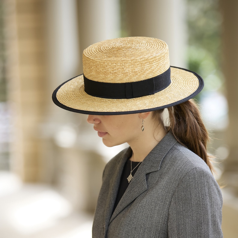 Wide Brim Boater Straw Hat: Elegant Bolero Sun Hat - Etsy