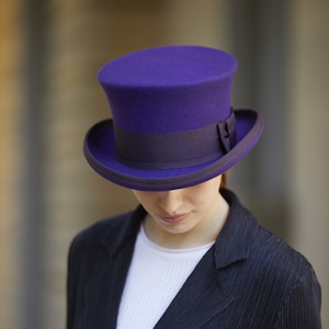 PURPLE Top Hat, Low Top Hat for Men and Women, Violet Top Hat ...