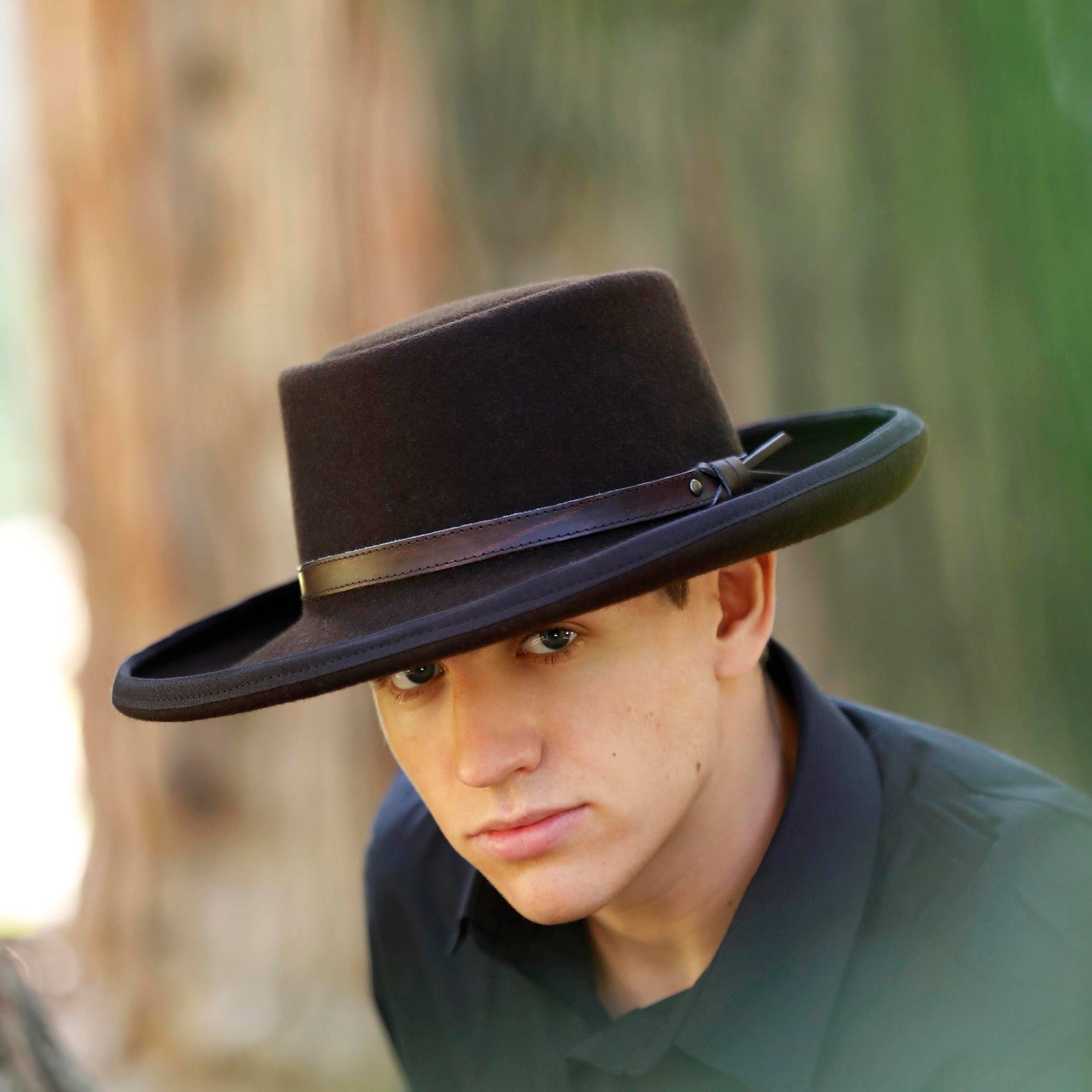 Felt Gambler Hat: Wide Brim Cowboy Bolero - Etsy