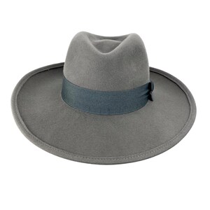 Gray Fedora Hat Wide Brim, Man Gray Fedora Hat, Woman Fedora Gray Fur ...