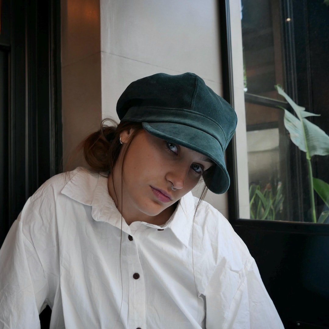 Handmade Blue Charcoal Velvet Baker Boy Hat – Unisex Newsboy Cap - Etsy