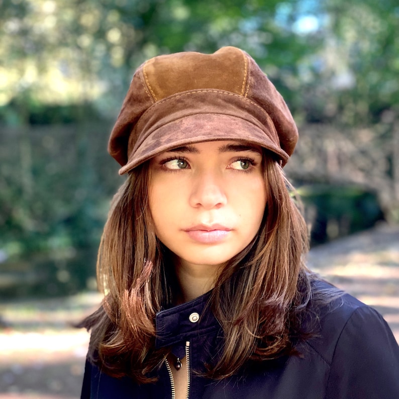 Baker Boy Hat Brown Suede Leather Cap Brown Suede Baker Boy - Etsy