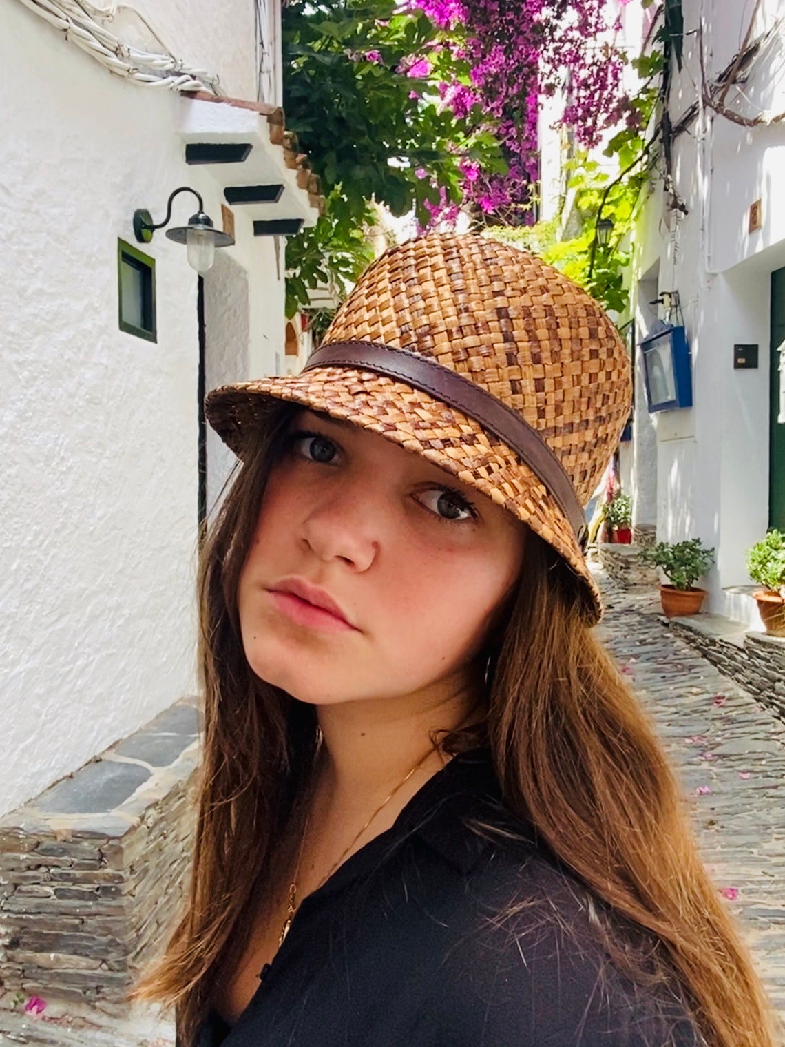 Cloche straw hat in brown 20s style natural straw cloche hat | Etsy