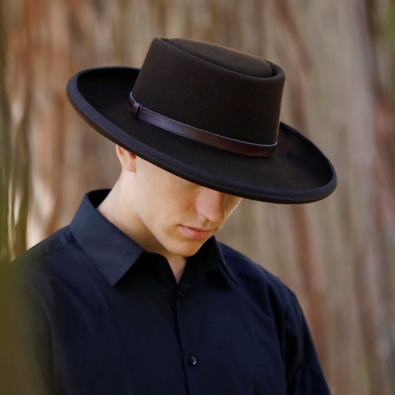 Felt Gambler Hat: Wide Brim Cowboy Bolero - Etsy