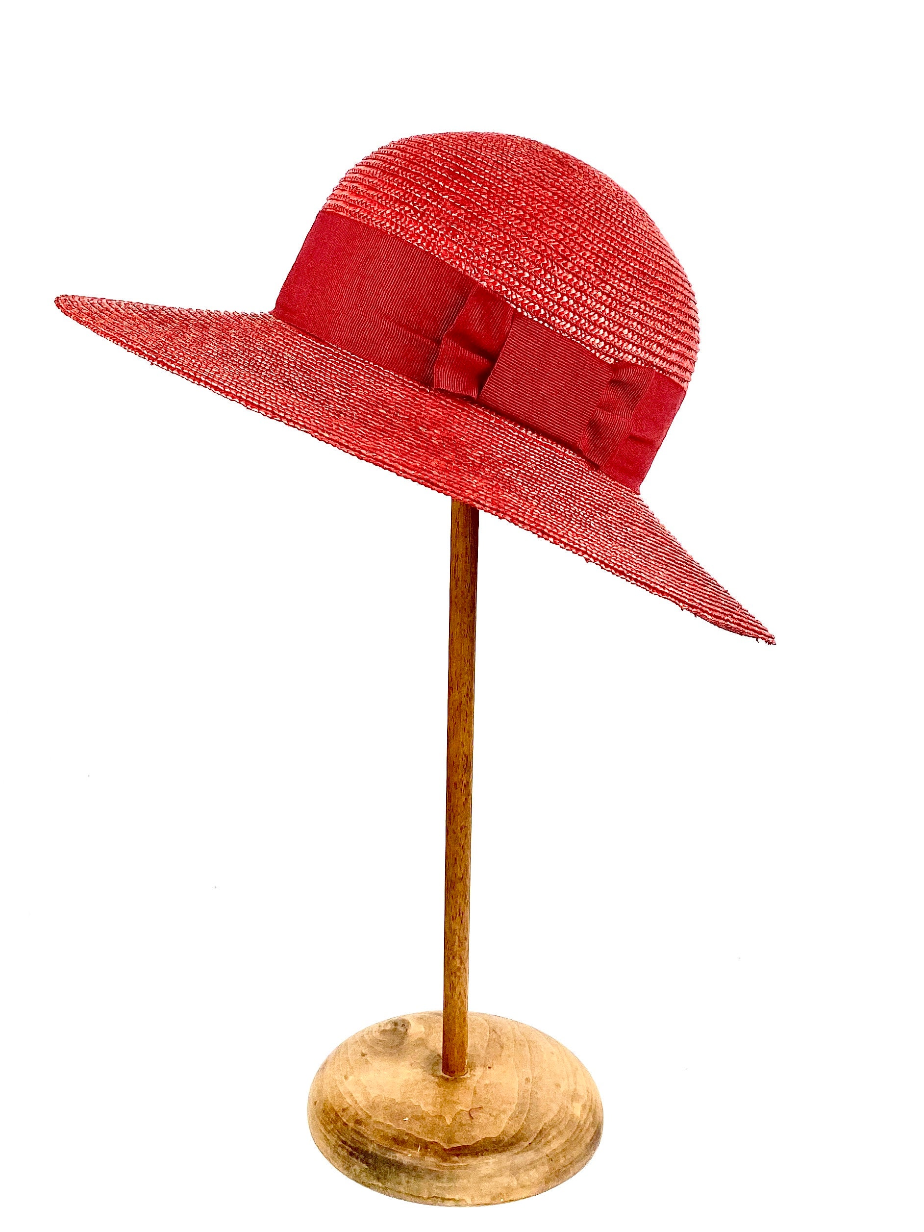 Red Summer Straw Hat Elegant Woman Straw Hat in Red Fashion | Etsy