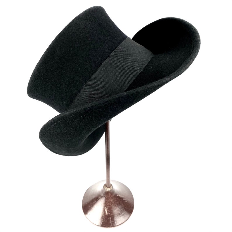 Cowboy Top Hat - Black Western Top Hat With Wide Brim - Handcrafted ...