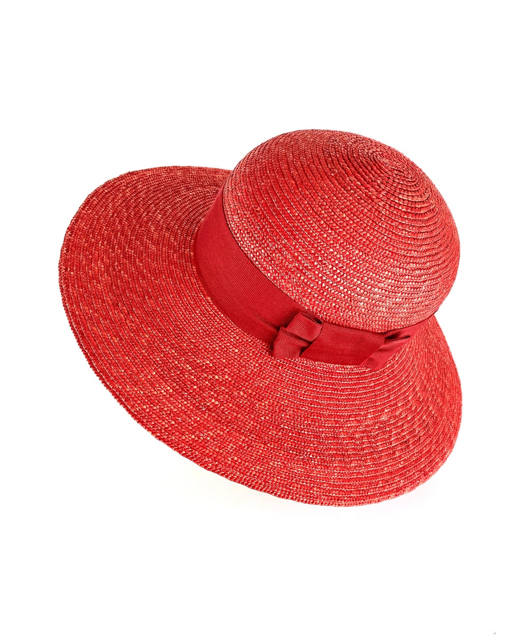 Red Summer Straw Hat, Elegant Woman Straw Hat in Red, Fashion Red ...