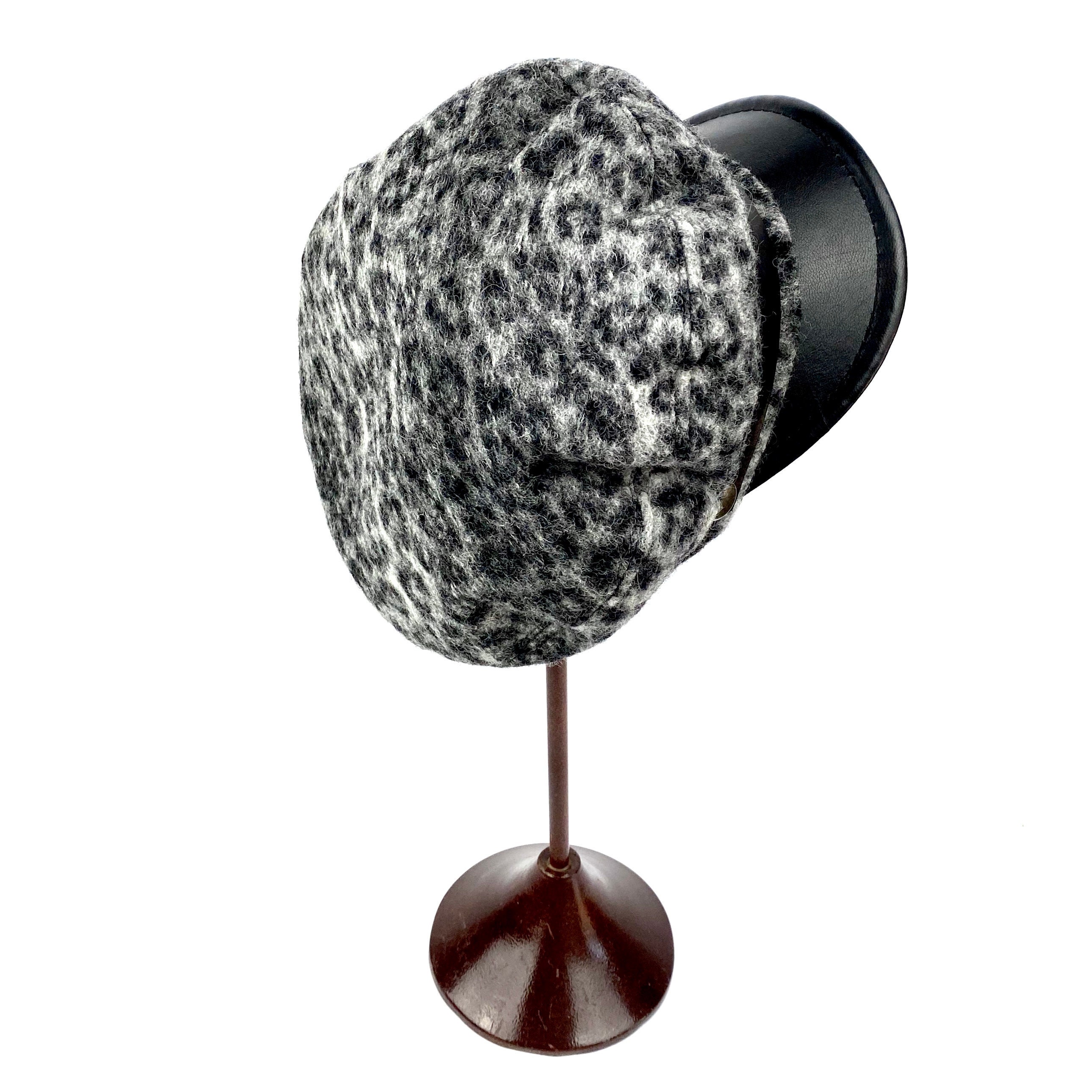 Leopard Cap Gray Leopard Wool Cap Leopard Animal Print Cap - Etsy