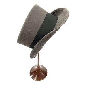 Women's Edwardian Top Hat - Classic Low Crown Top Hat in Stylish Gray ...