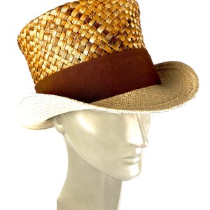 Straw Top Hat for Man and Woman, Natural Straw Top Hat in Brown and ...