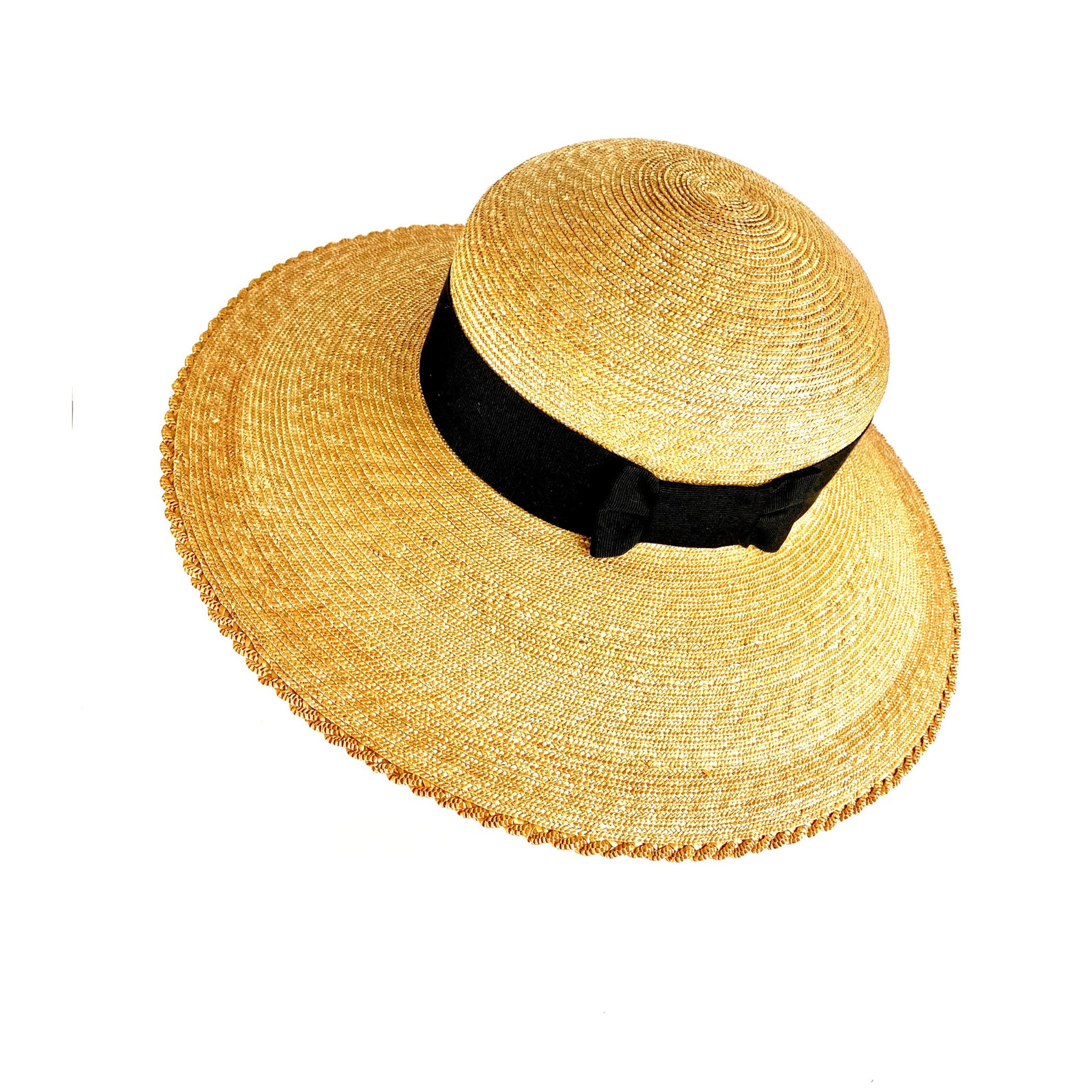 Wide Brim Natural Straw Hat, Italian Woman Straw Hat, Large Brim ...