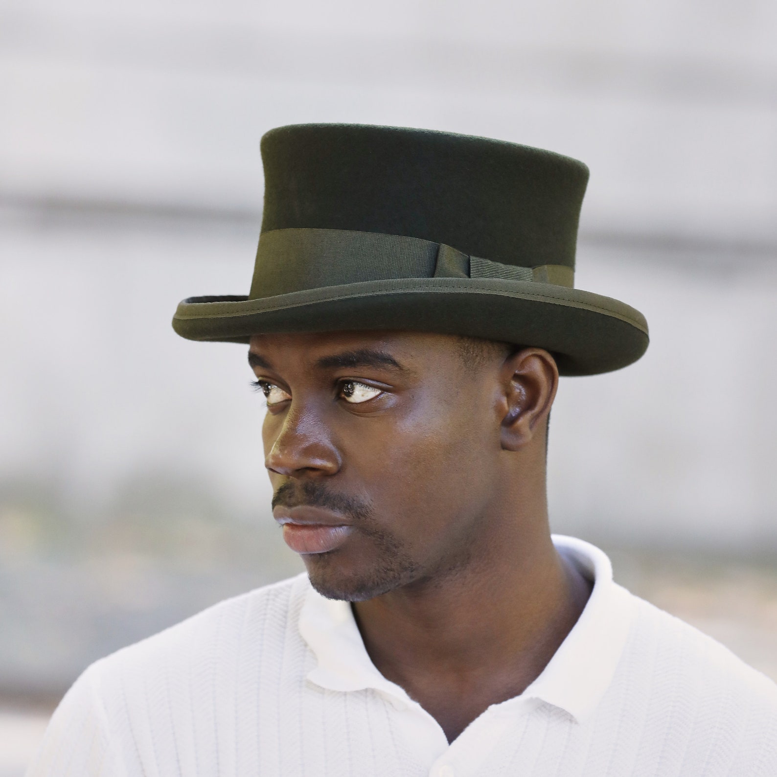 Green Loden Wool Felt Top Hat- Low Crown Opera Hat - Etsy