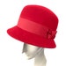 Red Cloche Hat 1920s Red Hat Woman Red Felt Hat Cloche Felt - Etsy