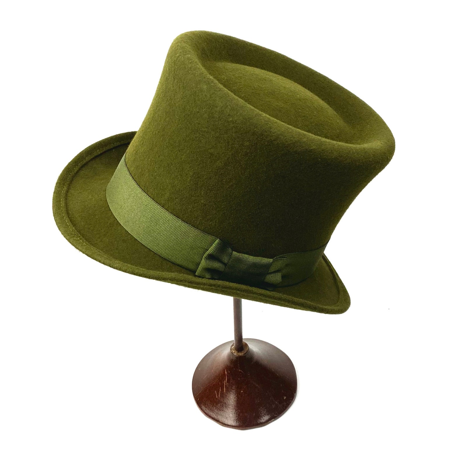 Felt Top Hat Green Loden Felt Hat Victorian Top Hat Custom - Etsy