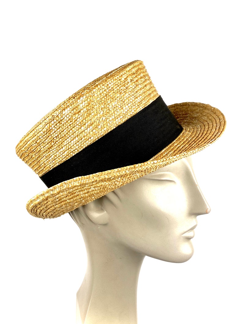 Straw Top Hat Short Crown Men's Edwardian Straw Top Hat - Etsy