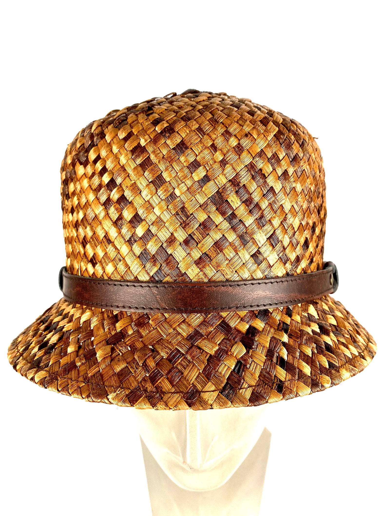 Cloche straw hat in brown 20s style natural straw cloche hat | Etsy