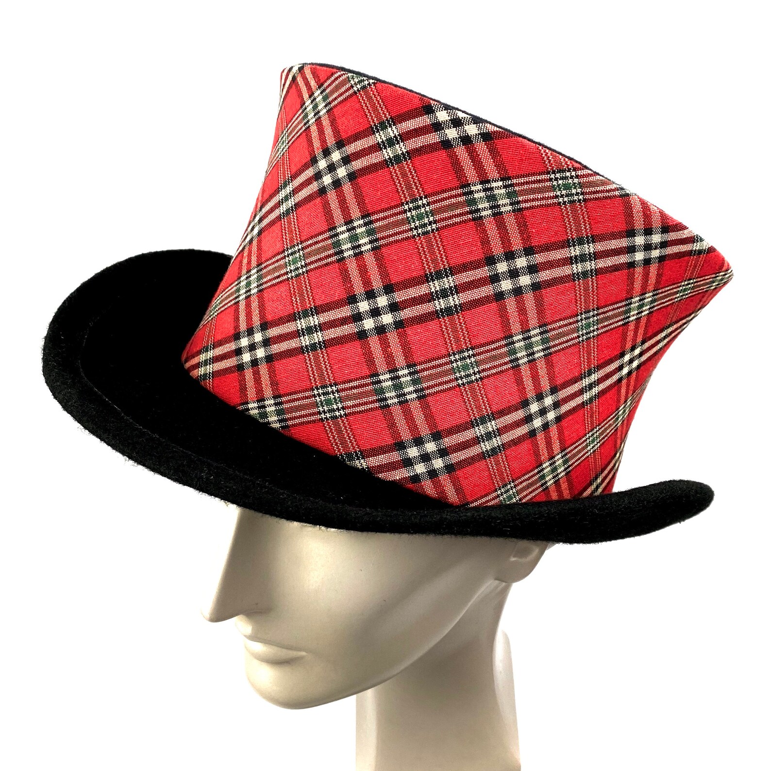 Plaid Top Hat Red Tartan Top Hat Red Plaid Topper Hat Red - Etsy