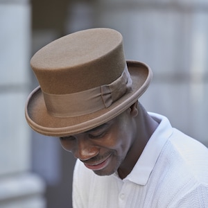 Top Hat Felt, Light Brown Top Hat, Low Top Hat, Brown Top Hat, Wool ...