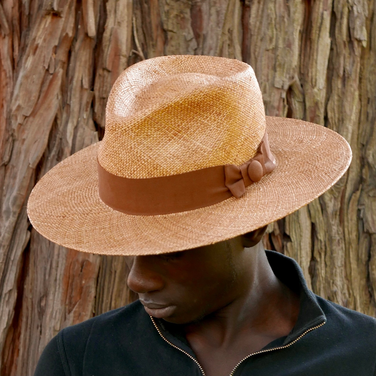 Flat Brim Straw Hat Fedora Straw Hat Fedora Flat Brim Etsy