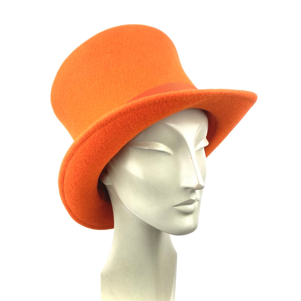 Orange Felt Top Hat Bigger Top Hat Hight Felt Top Hat Tall - Etsy