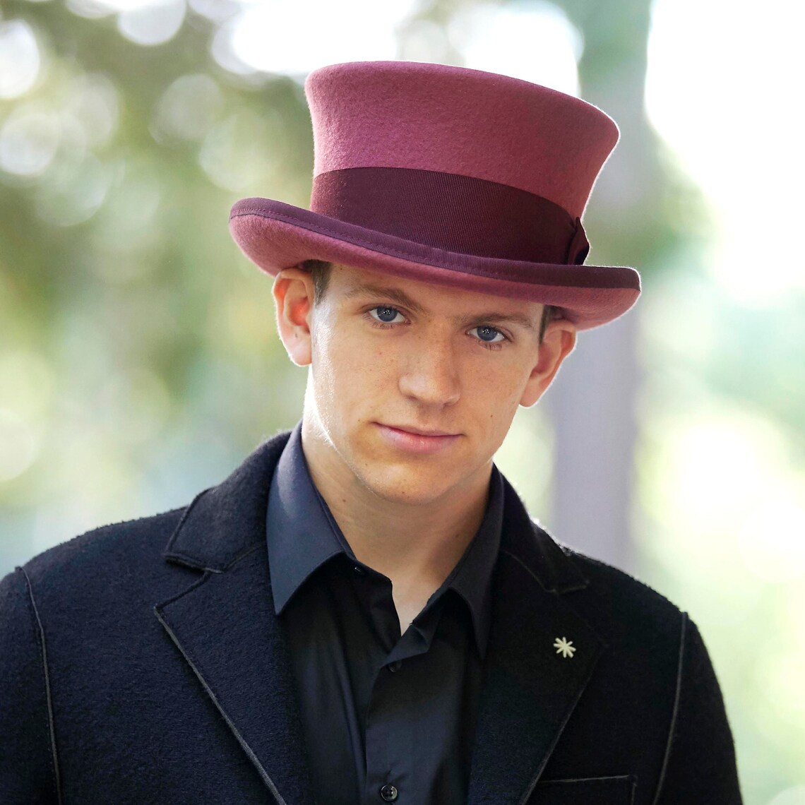 Low Top Hat, OLD ROSE Top Hat, Edwardian Top Hat, Victorian Top Hat ...