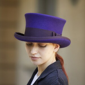 PURPLE Top Hat, Low Top Hat for Men and Women, Violet Top Hat ...
