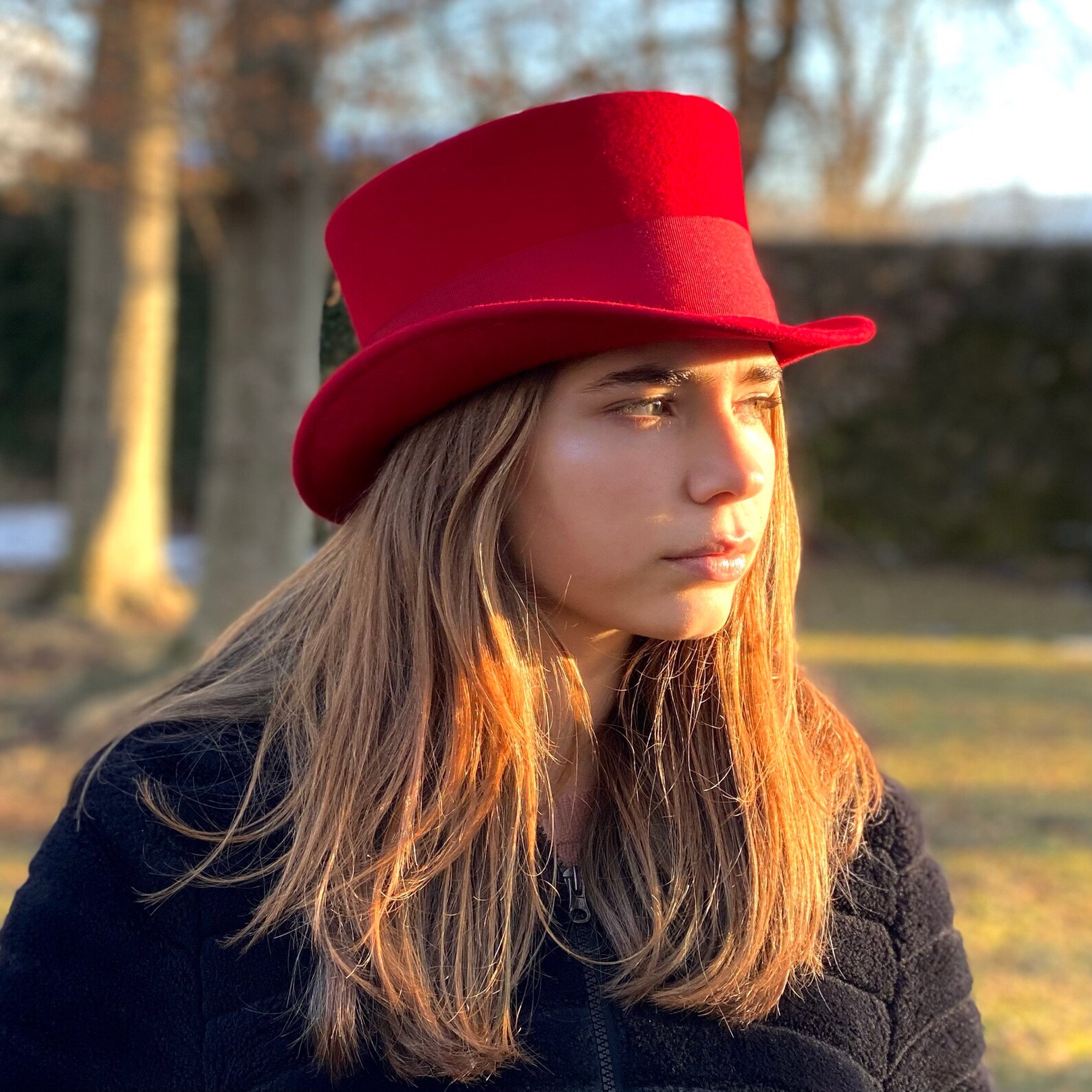 RED Felt Top Hat, Victorian Style - Handmade Wool Hat - Etsy