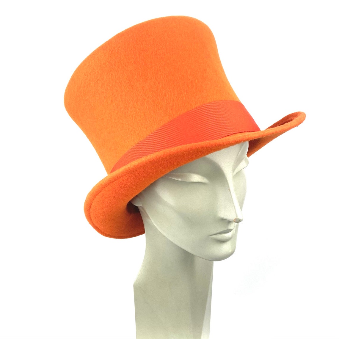 Orange Felt Top Hat Bigger Top Hat Hight Felt Top Hat Tall - Etsy