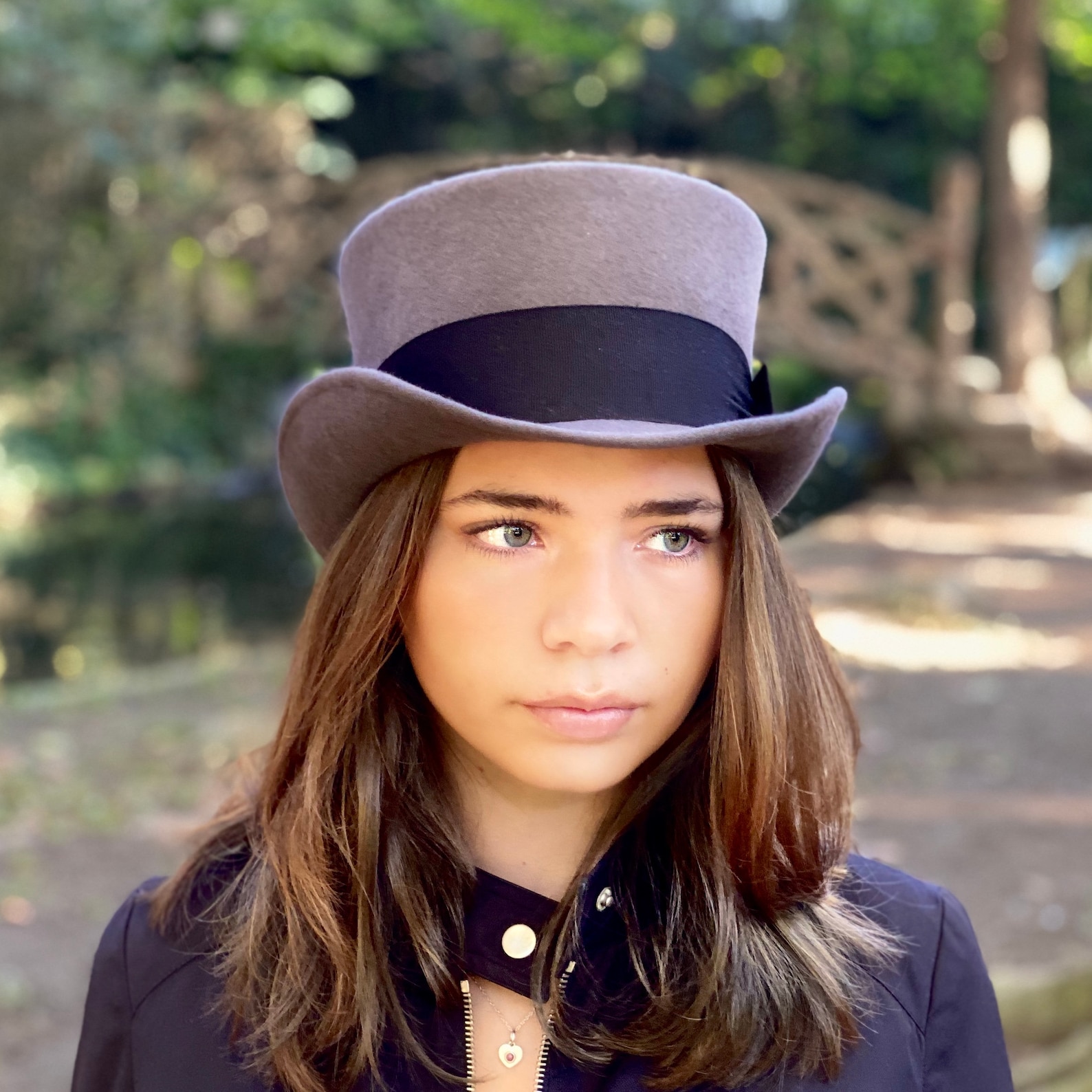 Women's Edwardian Top Hat Classic Low Crown Top Hat in Stylish Gray ...