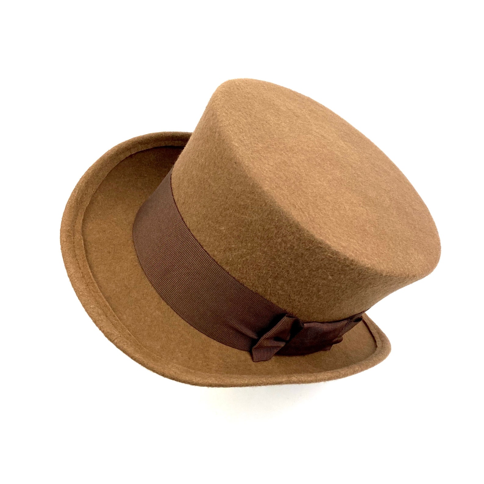 Womens Top Hat Light Brown Top Hat Short Top Hat Top Hat - Etsy