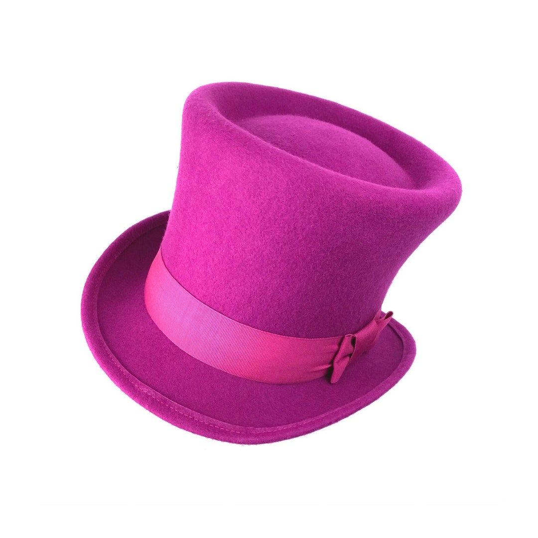 Women Top Hat, Fuchsia Top Hat, Large Top Hat, Oversized Felt Top Hat ...