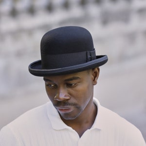 Men's Black Bowler Hat - Handcrafted Felt Hat for Classic Style - Etsy