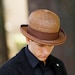 Straw Bowler, Brown Bowler Straw Hat, Derby Straw Hat, Bombin Hat ...