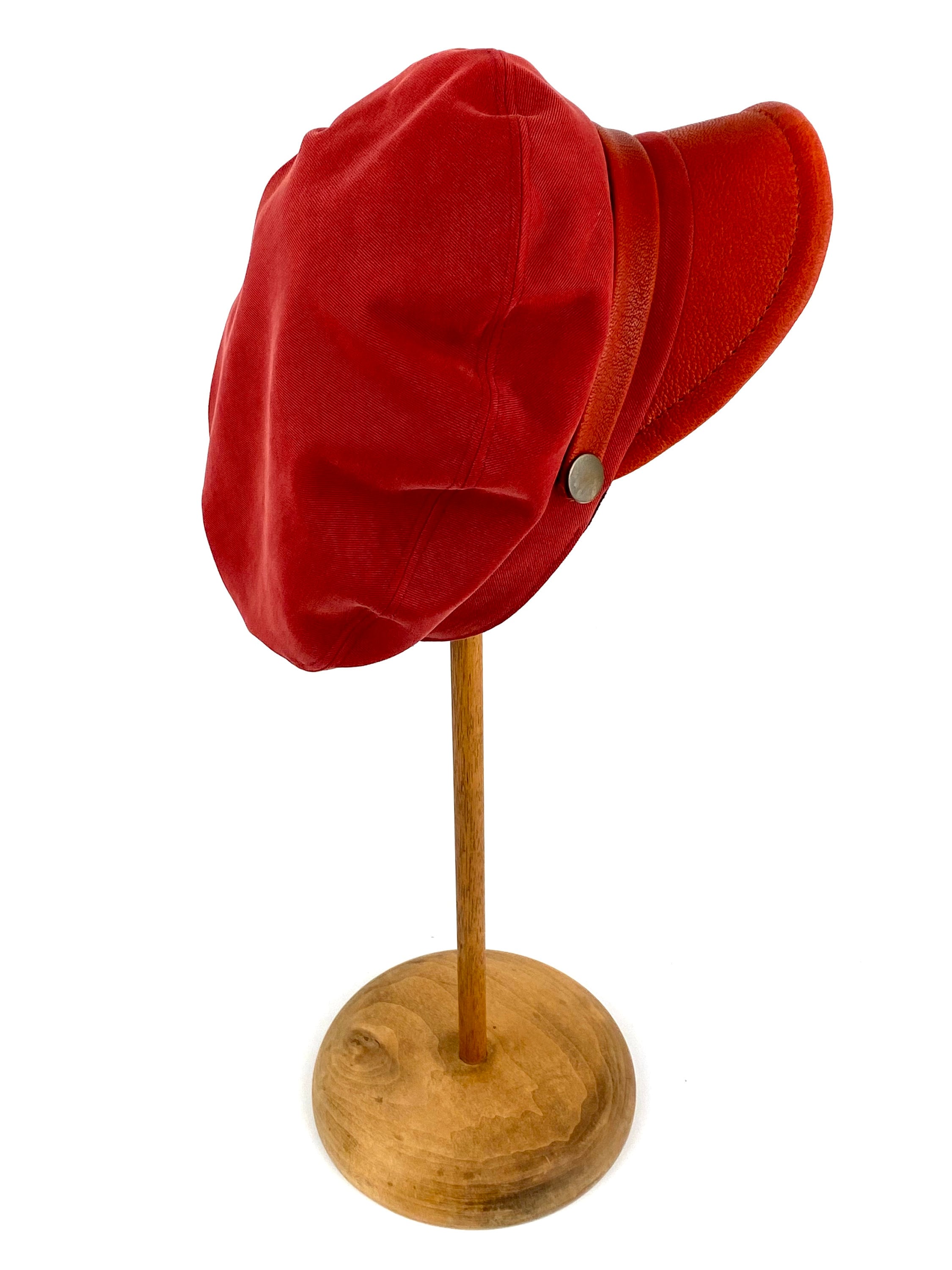 Garnet Red Twill Cotton Sailor Cap Red Cotton Cap With | Etsy