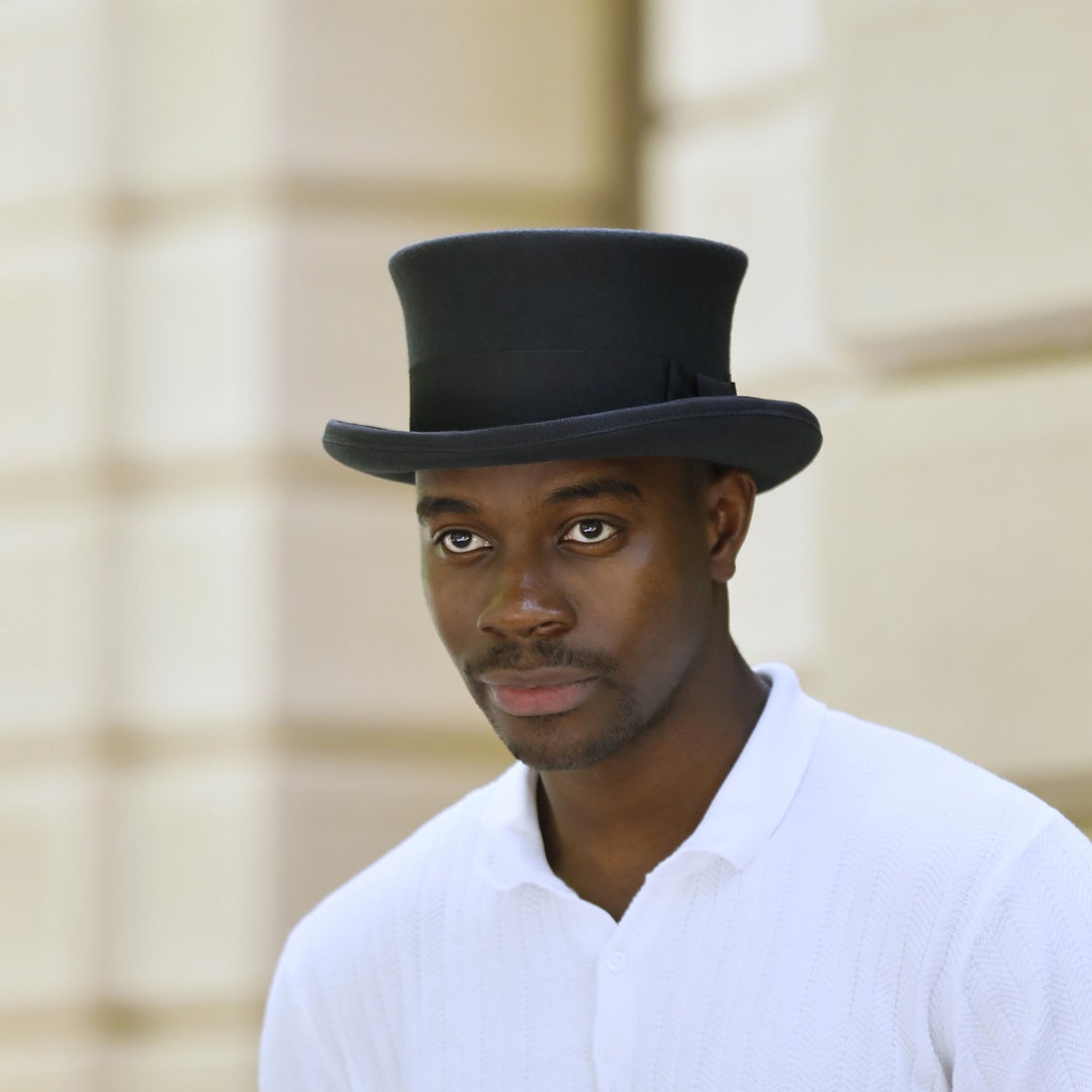 Dark Gray Felt Top Hat - ANTHRACITE Color Headwear - Classic Vintage ...