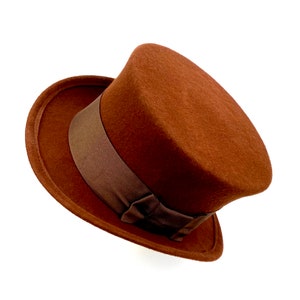 Brown Top Hat, Brown Felt Top Hat, Topper Felt Hat for Man and Woman ...